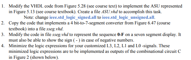 Solved 1. Modify the VHDL code from Figure 5.28 (see course | Chegg.com