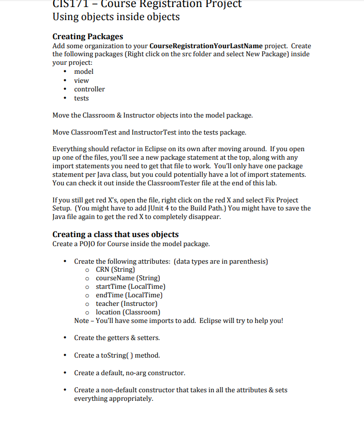 Solved CIST71 - Course Registration Project Using objects | Chegg.com