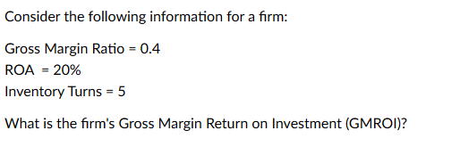 Solved Consider the following information for a firm: Gross | Chegg.com