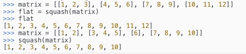 Solved Edit the function squash,that will take a list of | Chegg.com