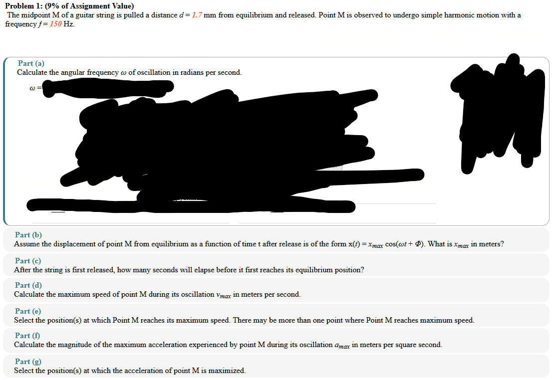 Solved Problem 1: ( 9% ﻿of Assignment Value)The midpoint M | Chegg.com