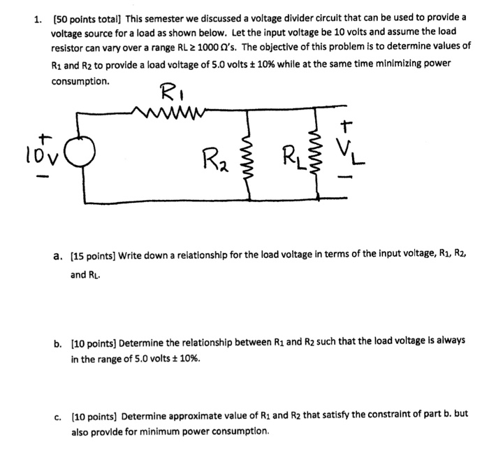 Solved This semester we discussed a voltage divider circuit | Chegg.com