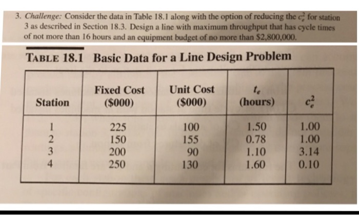 Solved 3. Challenge: Consider the data in Table 18.1 along | Chegg.com