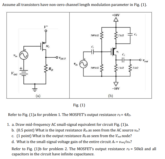 Solved Assume all transistors have non-zero channel length | Chegg.com