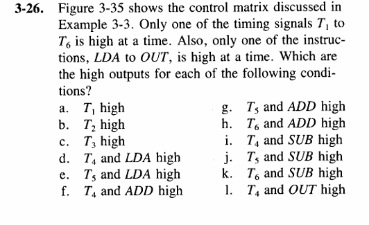 Solved 26. Figure 3-35 shows the control matrix discussed in | Chegg.com