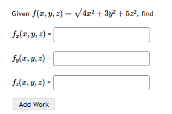 Solved Given f(x,y,z)=4x2+3y2+5z22, | Chegg.com