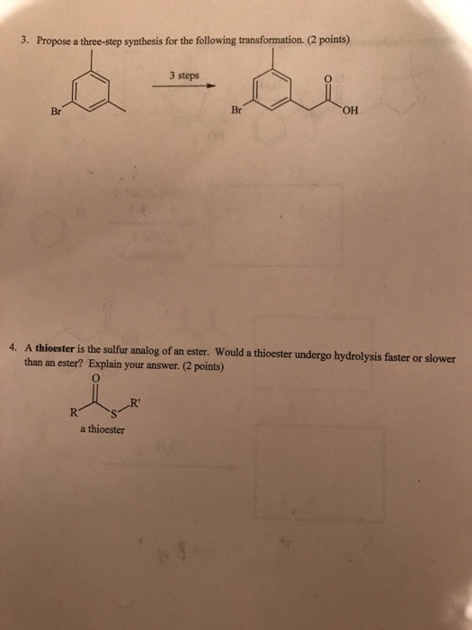 Solved Propose a three-step synthesis for the following | Chegg.com