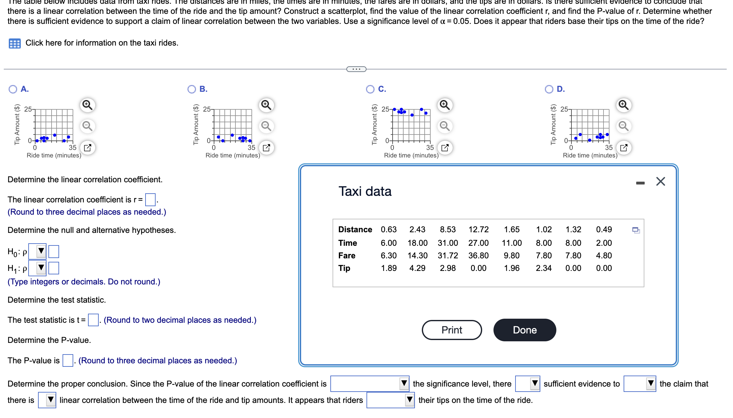 Solved Click here for information on the taxi rides. A. B. | Chegg.com