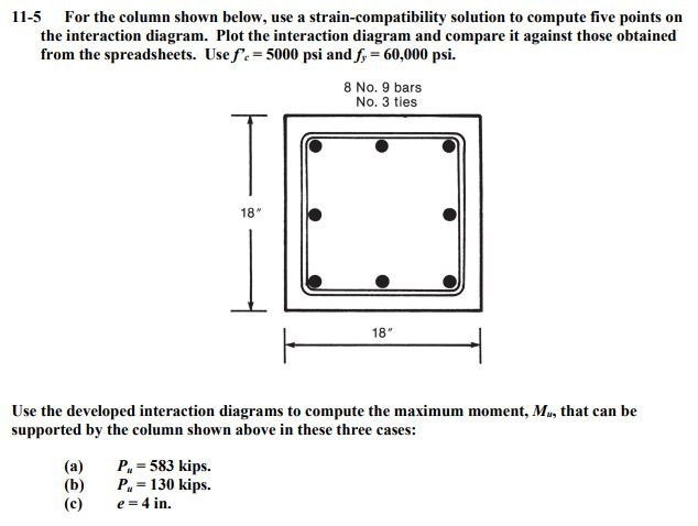 11-5 For the column shown below, use a | Chegg.com