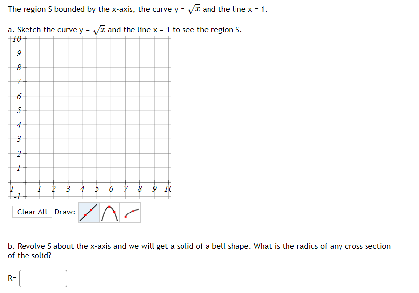 Solved The region S bounded by the x-axis, the curve y=x and | Chegg.com