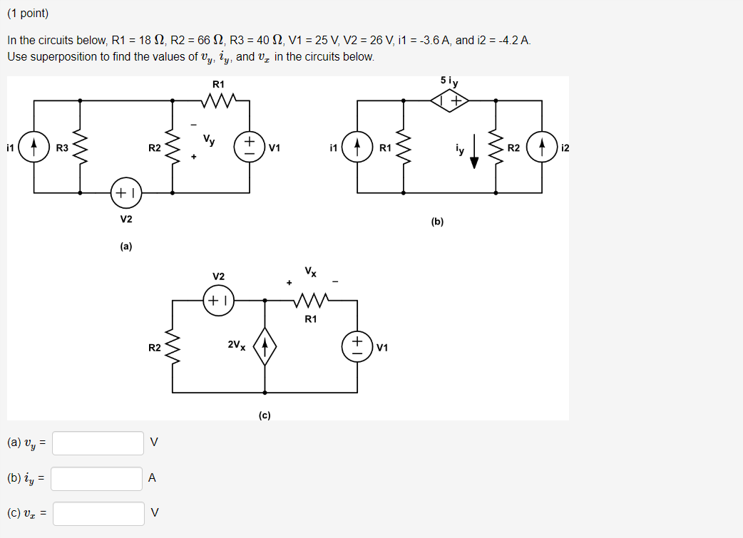 Solved In the circuits below, R1=18Ω,R2=66Ω,R3=40Ω,V1=25 V, | Chegg.com
