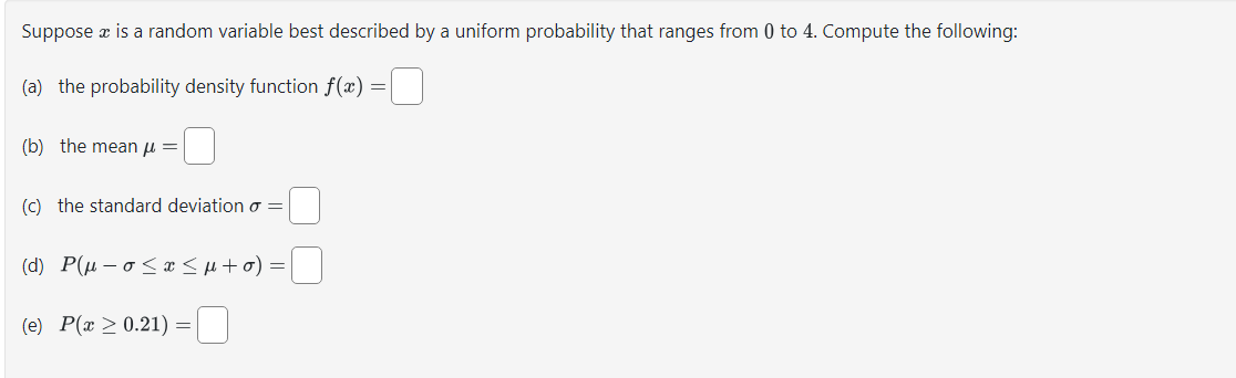 Solved Suppose x is a random variable best described by a | Chegg.com