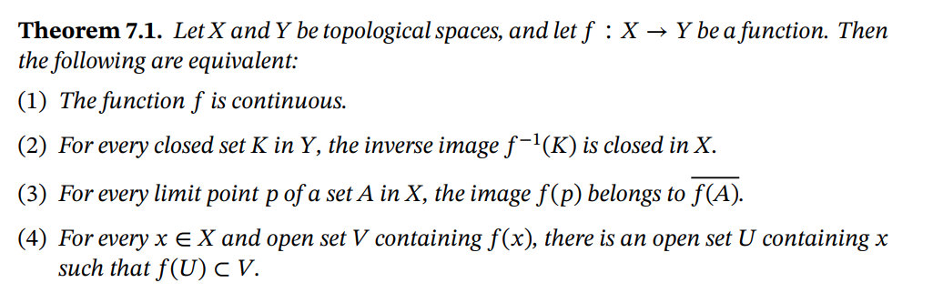 Solved Theorem 7.1. Let X and Y be topological spaces, and | Chegg.com