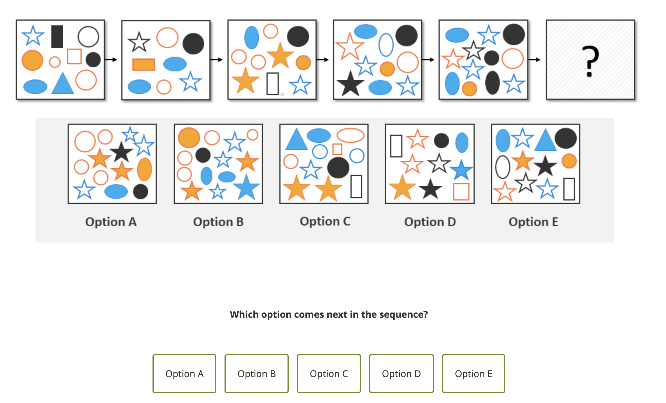 Solved Which option comes next in the sequence? | Chegg.com
