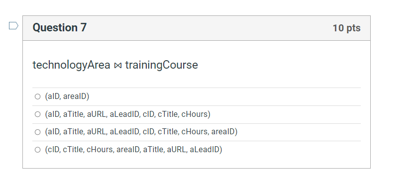 Solved Select the schema to be displayed in the query result | Chegg.com