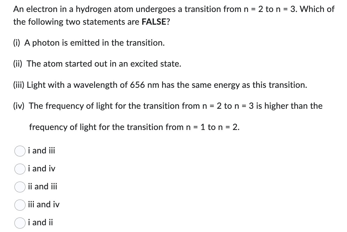 Solved An Electron In A Hydrogen Atom Undergoes A Transition