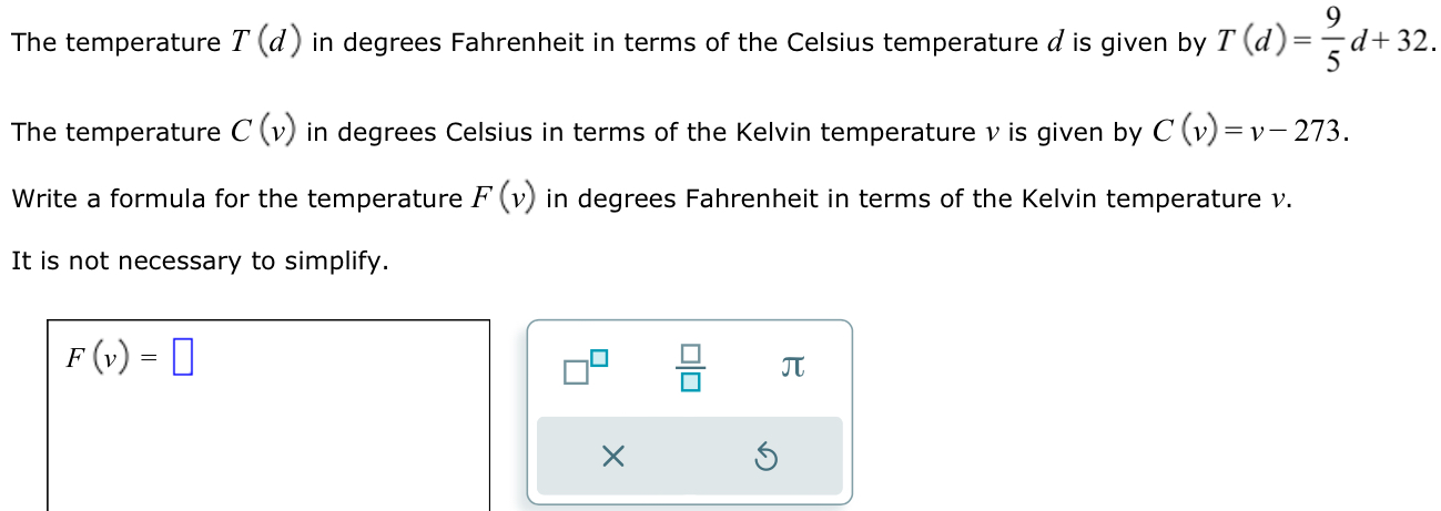 Solved The temperature T(d) in degrees Fahrenheit in terms | Chegg.com