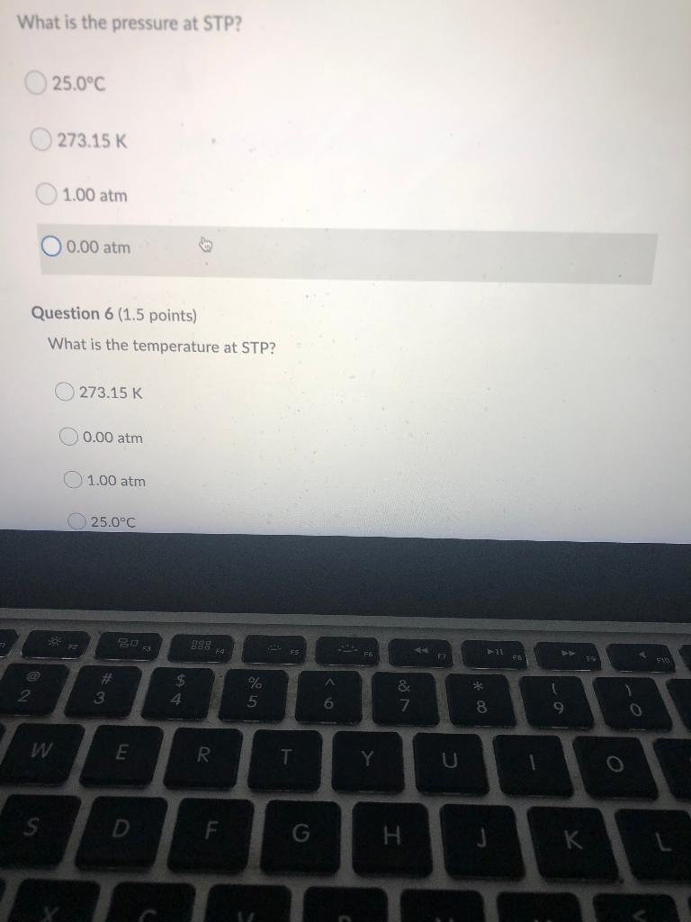 Solved What is the pressure at STP? 25.0°C 273.15 K 1.00 atm | Chegg.com