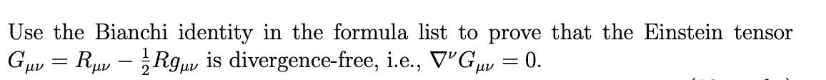 Solved Use the Bianchi identity in the formula list to prove | Chegg.com