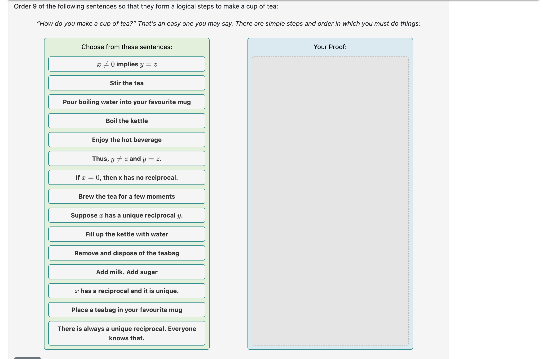 Solved Order 9 of the following sentences so that they form | Chegg.com