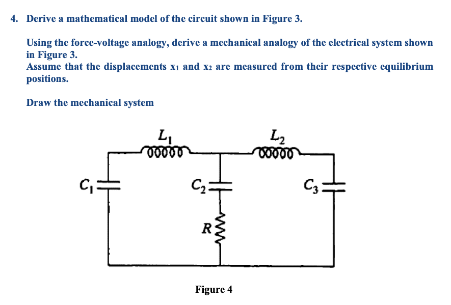 4. Derive a mathematical model of the circuit shown | Chegg.com