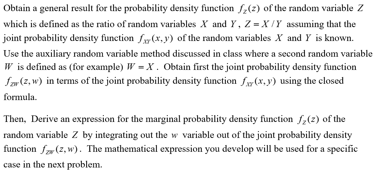 Solved Obtain a general result for the probability density | Chegg.com