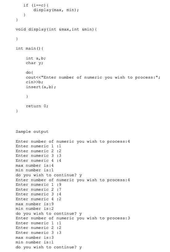 Solved Complete the following program that is built to | Chegg.com