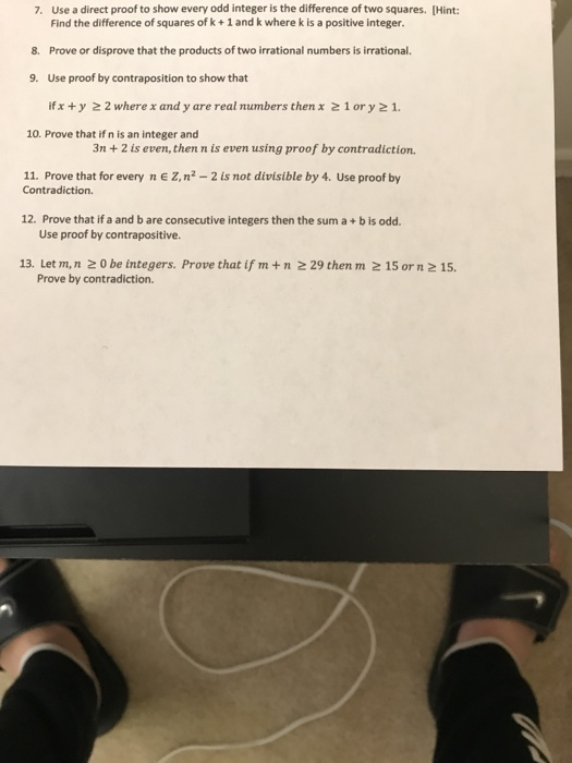 Solved 7. Use a direct proof to show every odd integer is | Chegg.com