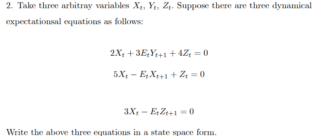 Solved Take three arbitray variables xt,Yt,Zt. ﻿Suppose | Chegg.com