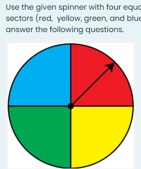 Solved Use the given spinner with four equc sectors (red, | Chegg.com