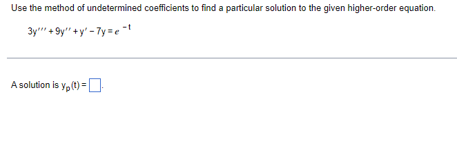 Solved Find a particular solution to the differential | Chegg.com