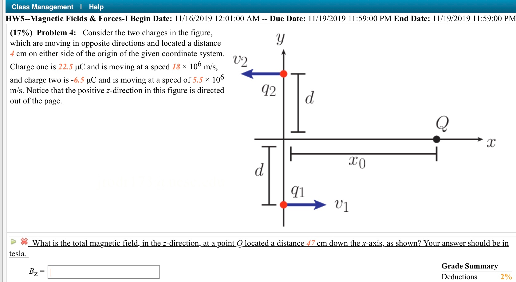 Solved Class Management Help HW5--Magnetic Fields & Forces-I | Chegg.com