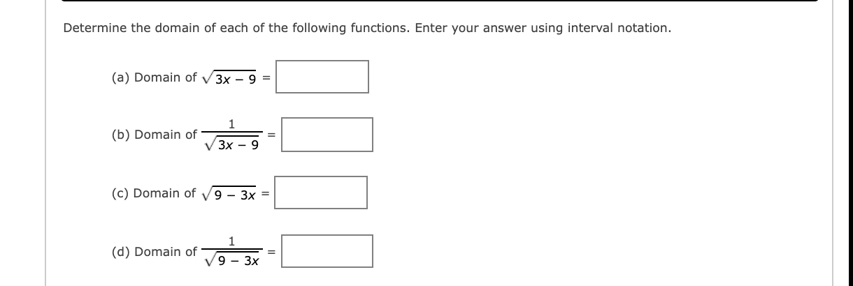Solved Determine The Domain Of Each Of The Following