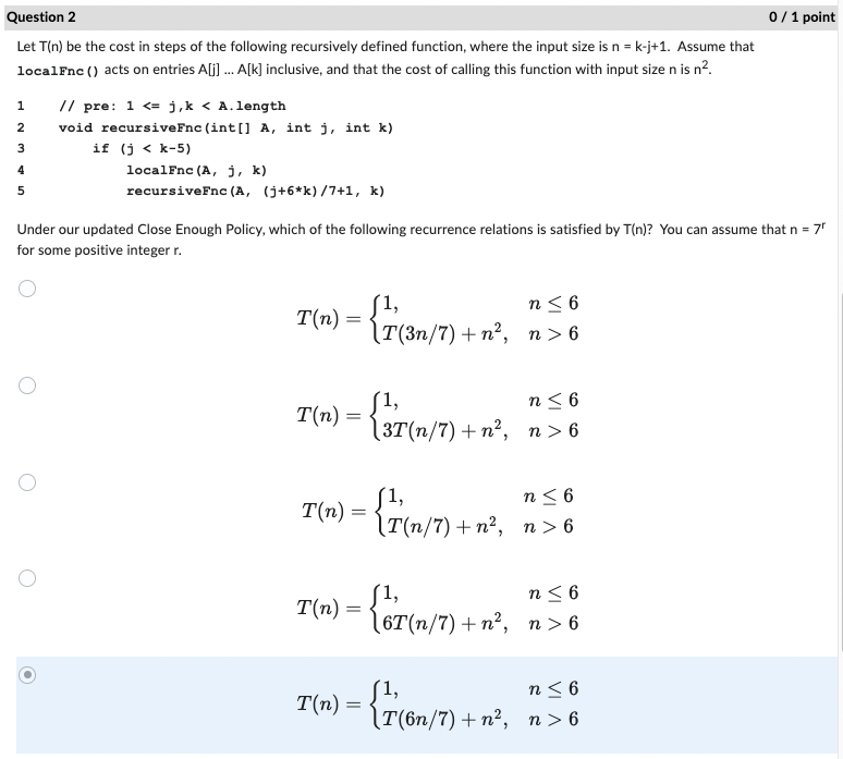Solved Assume that a call to the factorial () function with | Chegg.com