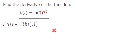 Solved Find the derivative of the | Chegg.com