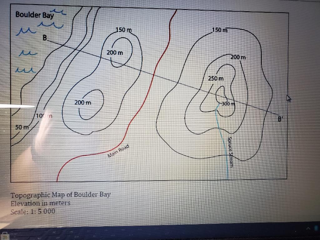 Solved Use topographic map for Boulder Bay to construct a | Chegg.com