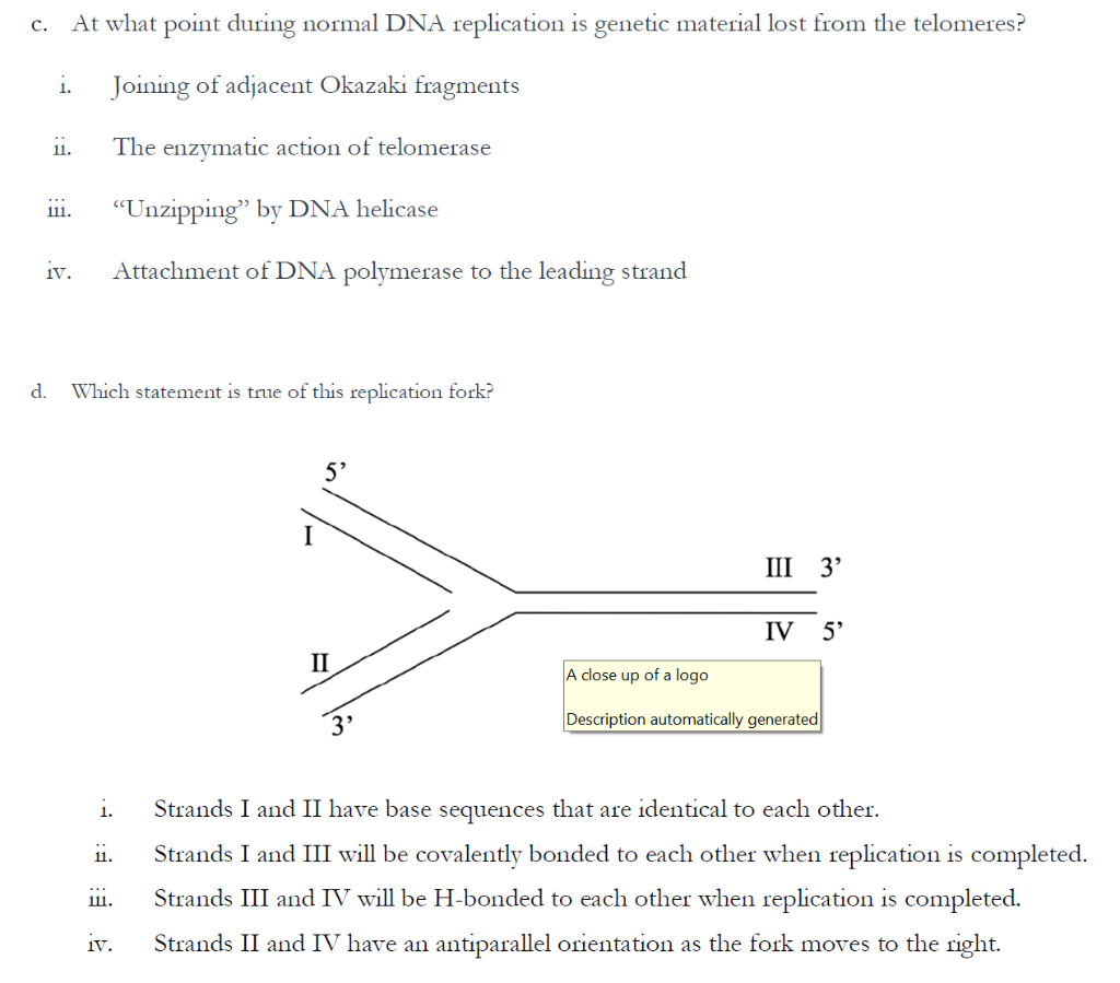 Solved Topic 7: DNA Replication 7.1 a. Answer the following | Chegg.com