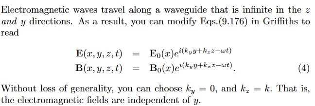 Solved Electromagnetic waves travel along a waveguide that | Chegg.com