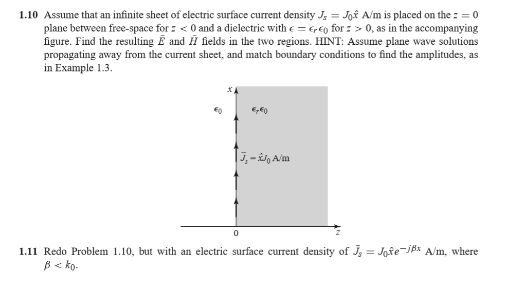 Solved 1.10 Assume that an infinite sheet of electric | Chegg.com