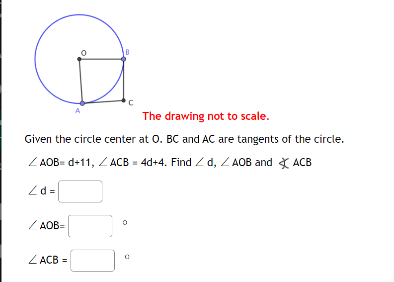 Solved The drawing not to scale.Given the circle center at | Chegg.com