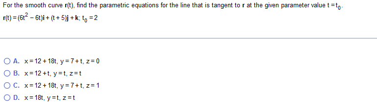 Solved For the smooth curve r(t), find the parametric | Chegg.com