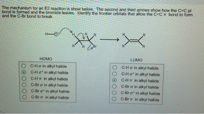 Solved The first arrow of an E2 reaction mechanism is show | Chegg.com