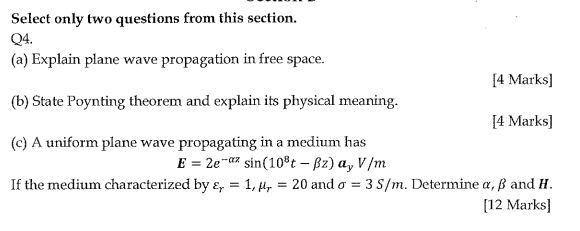 Solved Select only two questions from this section.Q4.(a) | Chegg.com