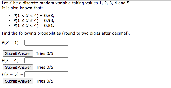 Solved Let X be a discrete random variable taking values 1, | Chegg.com