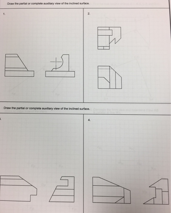Solved Draw the partial auxiliary view of the inclined | Chegg.com