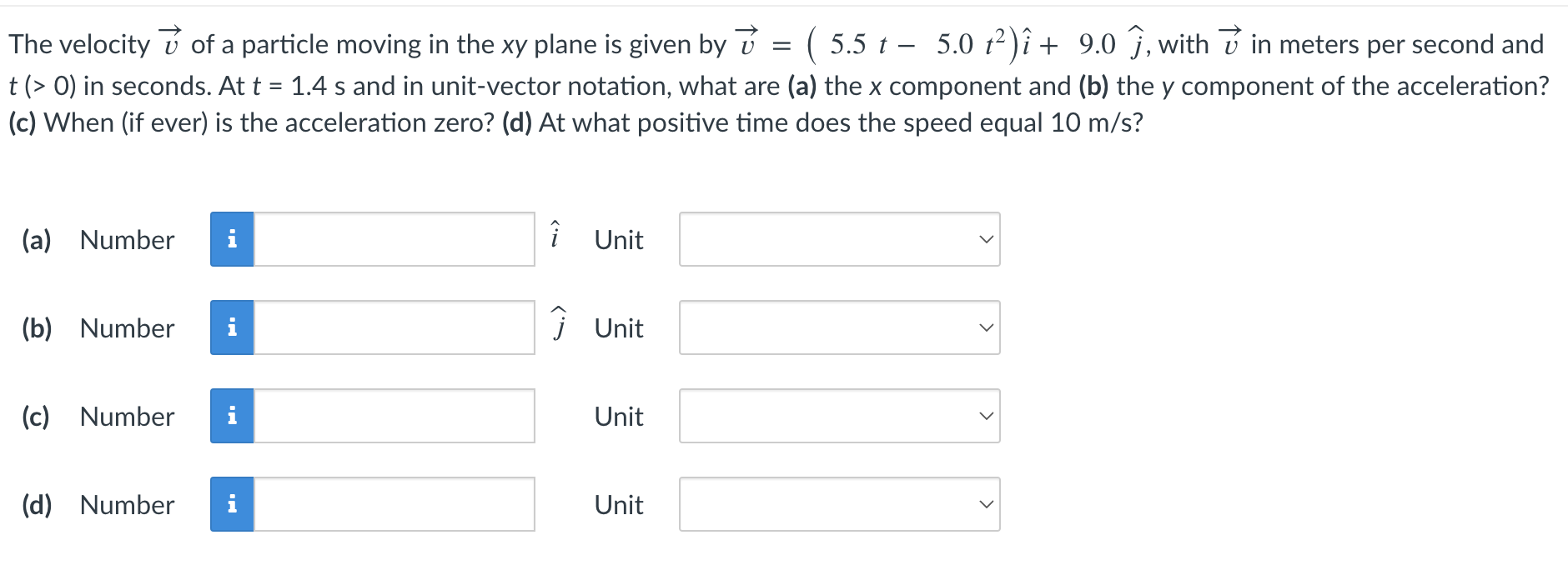 Solved The velocity v of a particle moving in the xy plane | Chegg.com