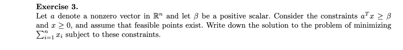 Solved Let a denote a nonzero vector in Rn and letβbe a | Chegg.com