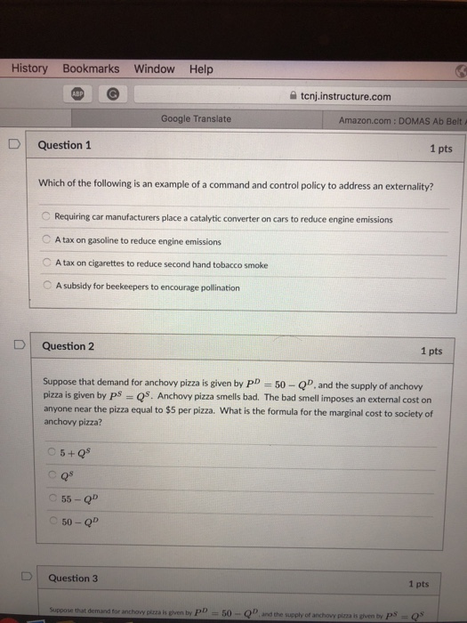 Solved History Bookmarks Window Help tcnj instructure.com | Chegg.com