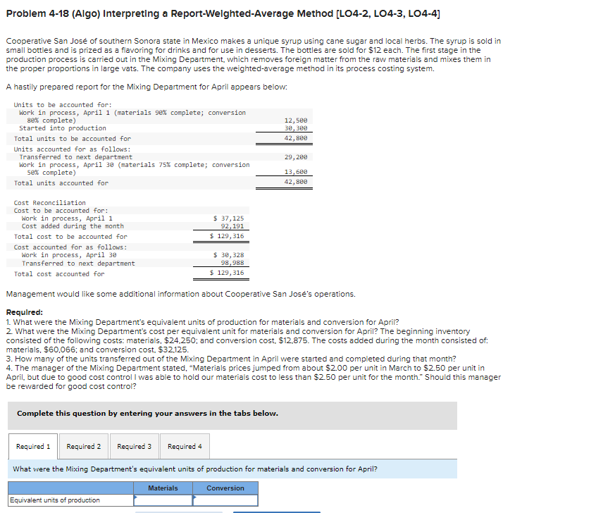 Solved Problem 4-18 (Algo) Interpreting a | Chegg.com