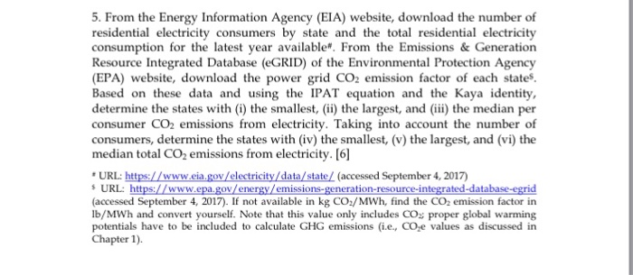 From the Energy Information Agency (EIA) website, | Chegg.com